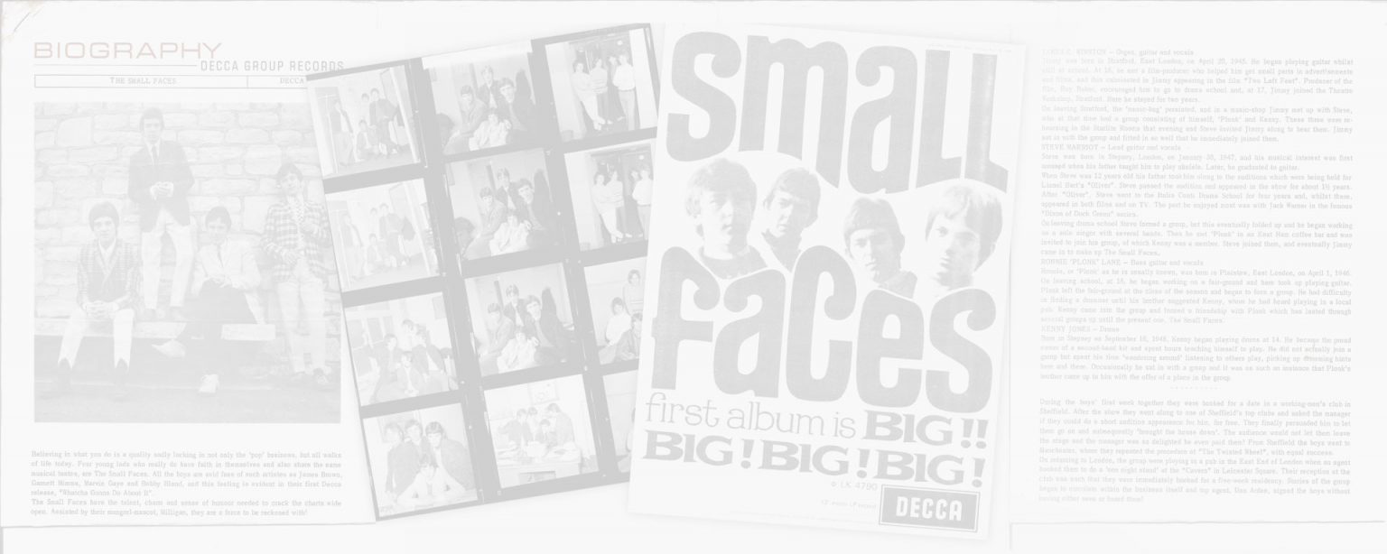 The official The Small Faces website - news, history, releases & more...